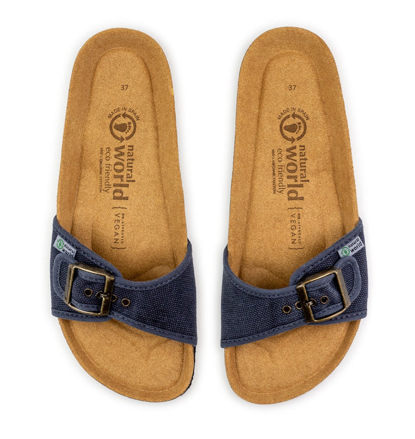 Natural World - Organic Cotton & Cork Flat Sandals Style 7003e (2 colo ...